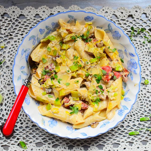 Gammon Pasta with Leeks and Spring Onions | Recipe | SoCook