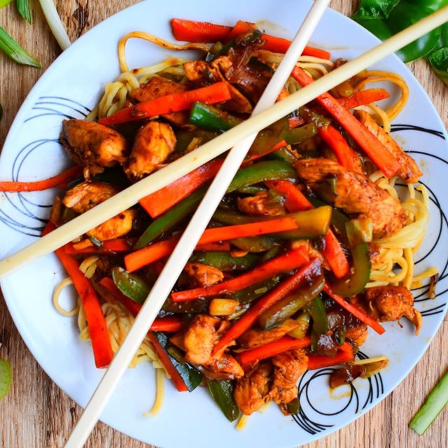 Chicken and Vegetable Stir Fry with Noodles | Chinese Recipe | SoCook