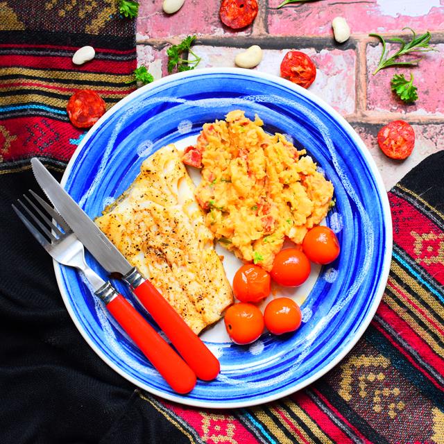 Cod with Butter Bean & Chorizo Mash | Recipe | SoCook